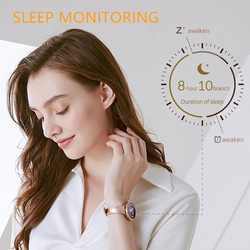 Смарт-часы для женщин IP68 водонепроницаемый спорт здоровье трекер часы ...