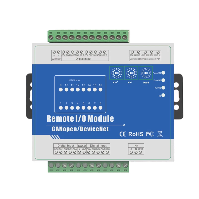 CANopen IO Module 16 optical isolated Digital inputs Supports High ...
