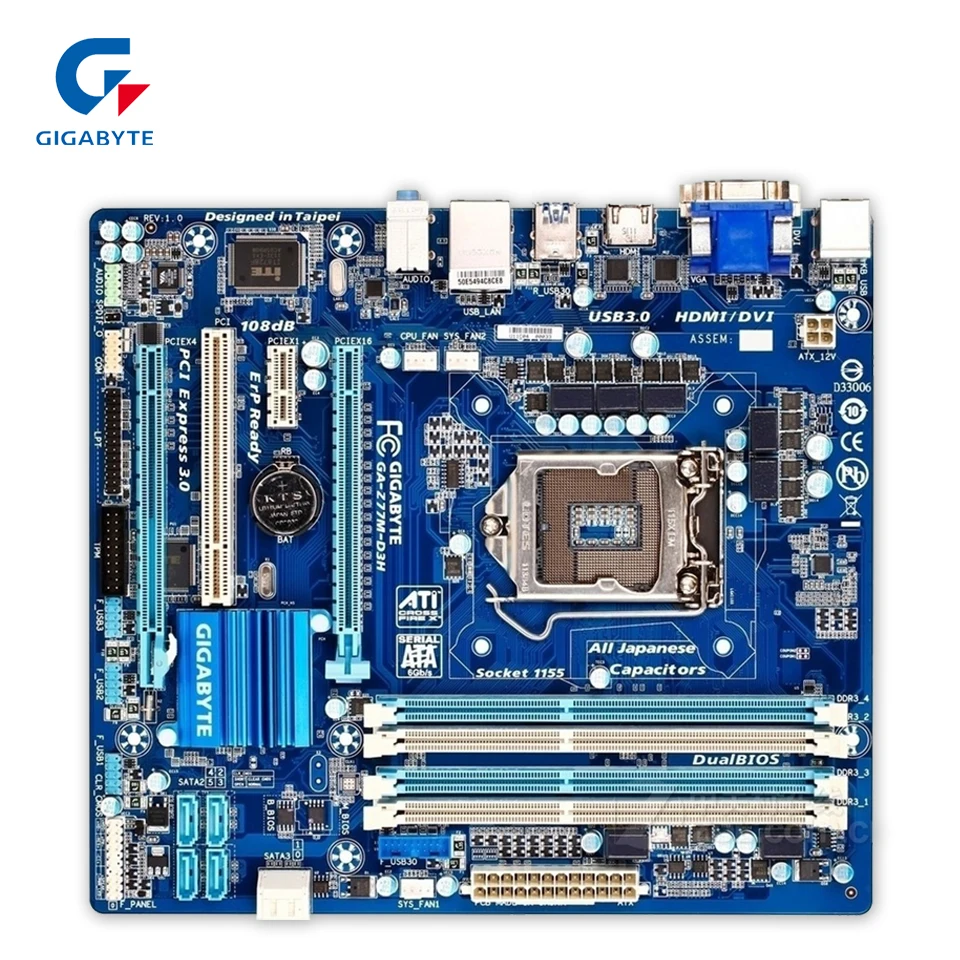 Original Gigabyte GA Z77M D3H Desktop Motherboard Z77M D3H Z77 LGA 1155 ...