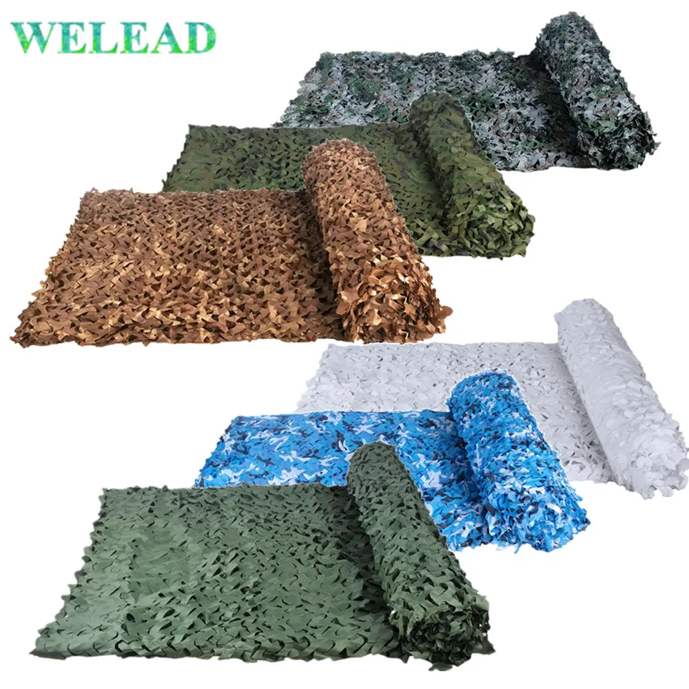 Welead 2x4m Reinforced Camouflage Nets Military White Sand Black ...