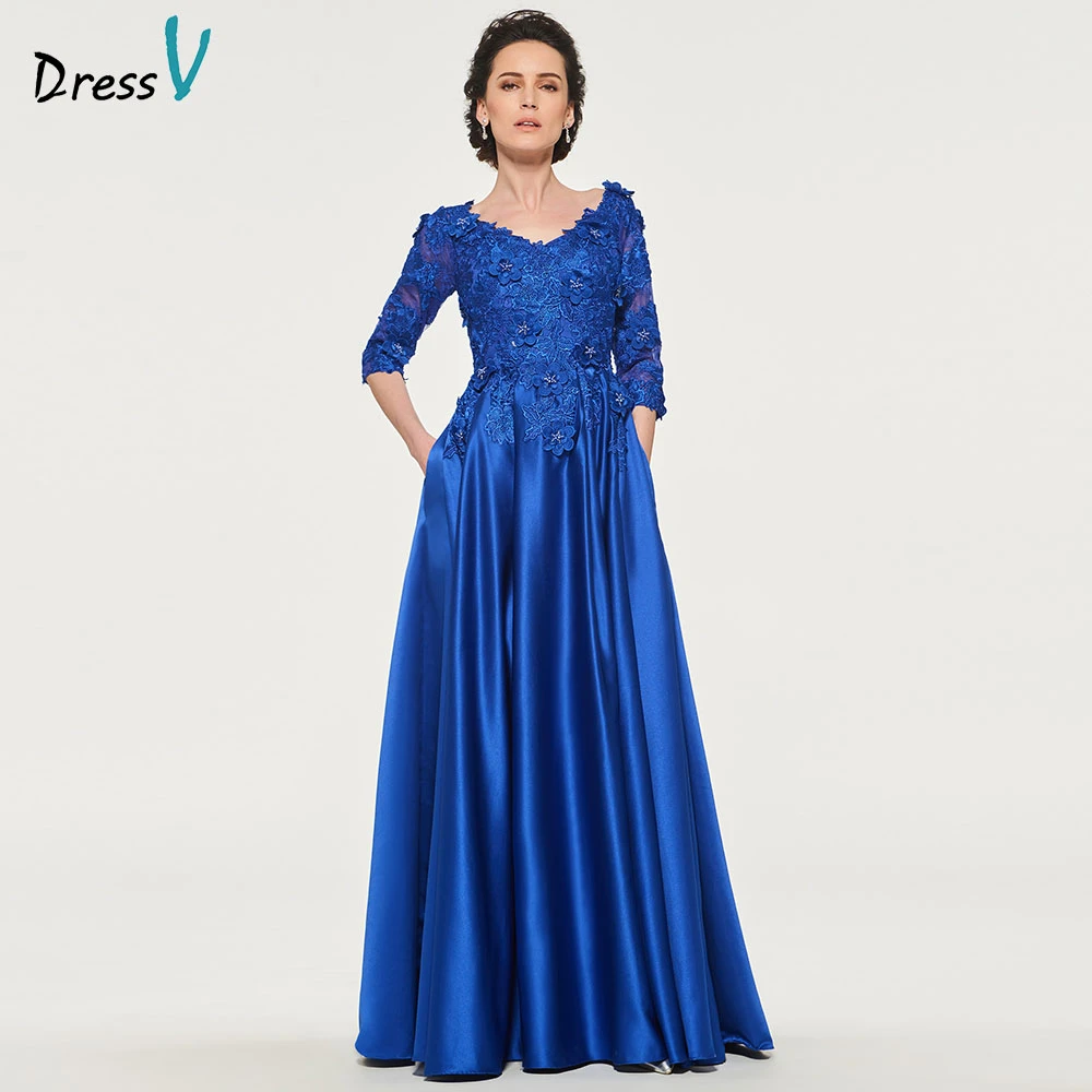 JaneVini Elegant Royal Blue Plus Size Mother Of The Bride Dresses For ...