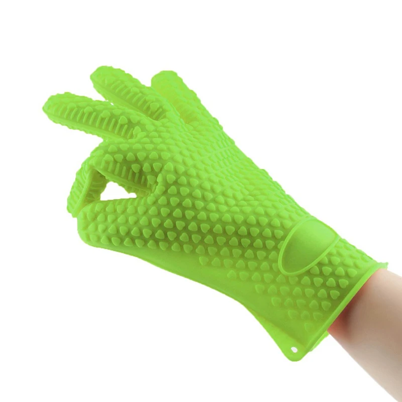 Silicone Kitchen Cooking Gloves Microwave Oven Non slip Mitt Heat ...