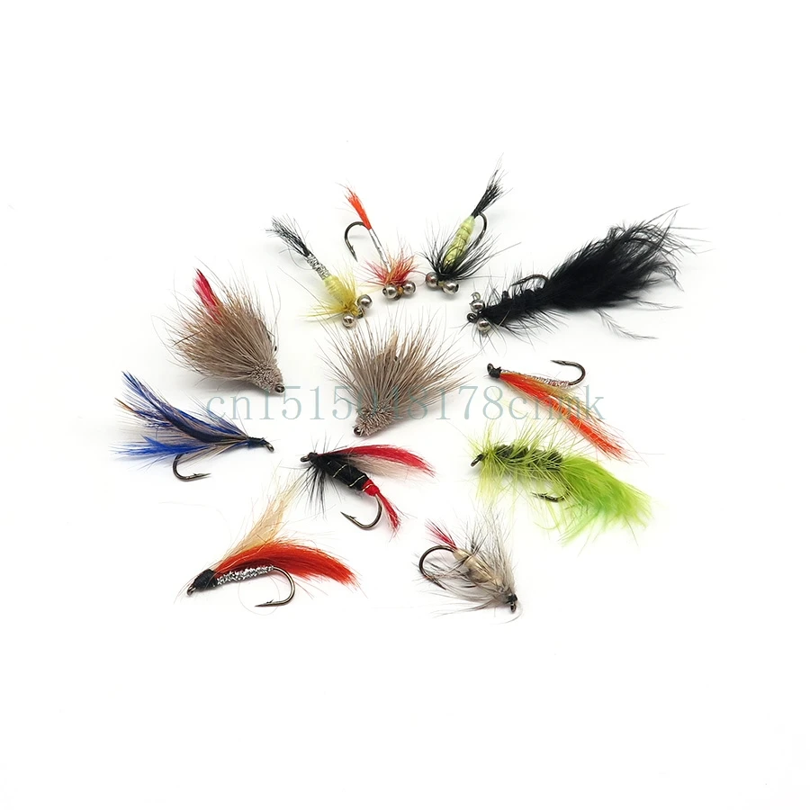12pcs/lot fly fishing hooks stainless steel fly tying hooks colorful ...