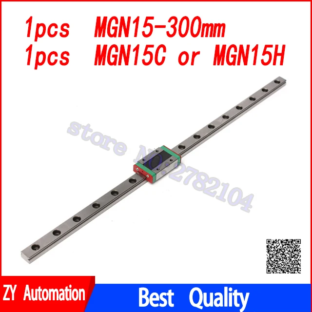 15mm Linear Guide Mgn15 300mm Linear Rail Way + Mgn15c Or Mgn15h Long ...