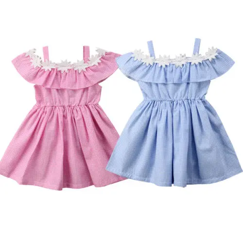 Toddler Kids Baby Girl Clothing Dress Off shoulder Floral Princess ...