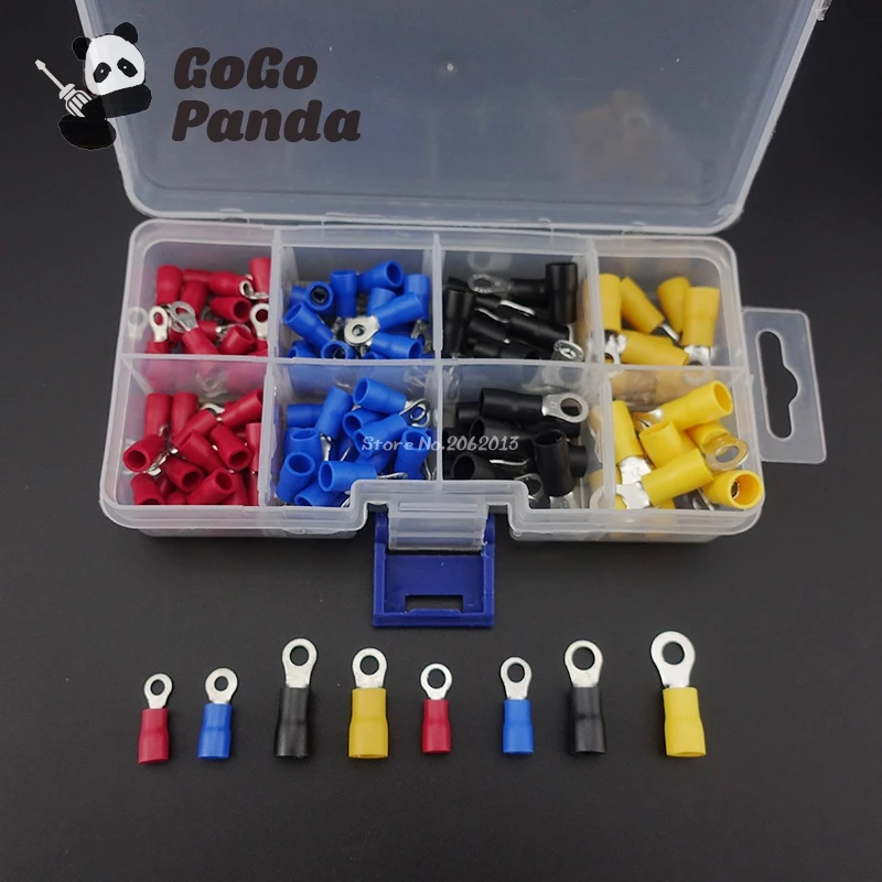 Free Shipping 120 Pieces 8 Types RV Series Round Terminal Set Cold ...