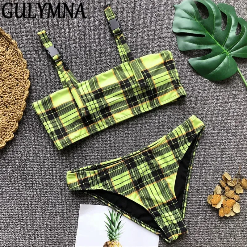 GULYMNA Summer Plaid Brazilian Bikini 2018 Swimwear Women Swimsuit Mayo ...