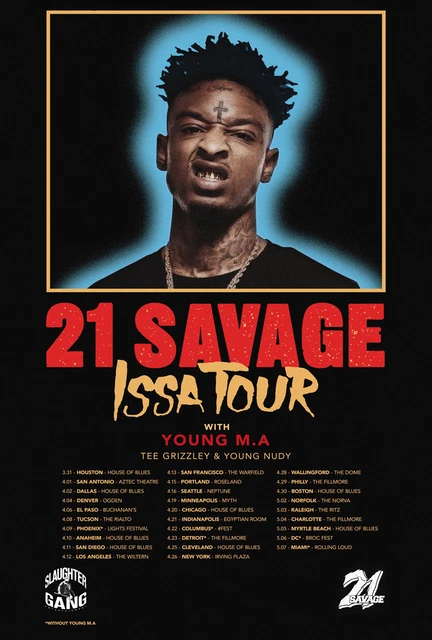 D029 21 Savage ISSA TOUR Hip Hop Rapper Music Star Album Cover New Silk ...