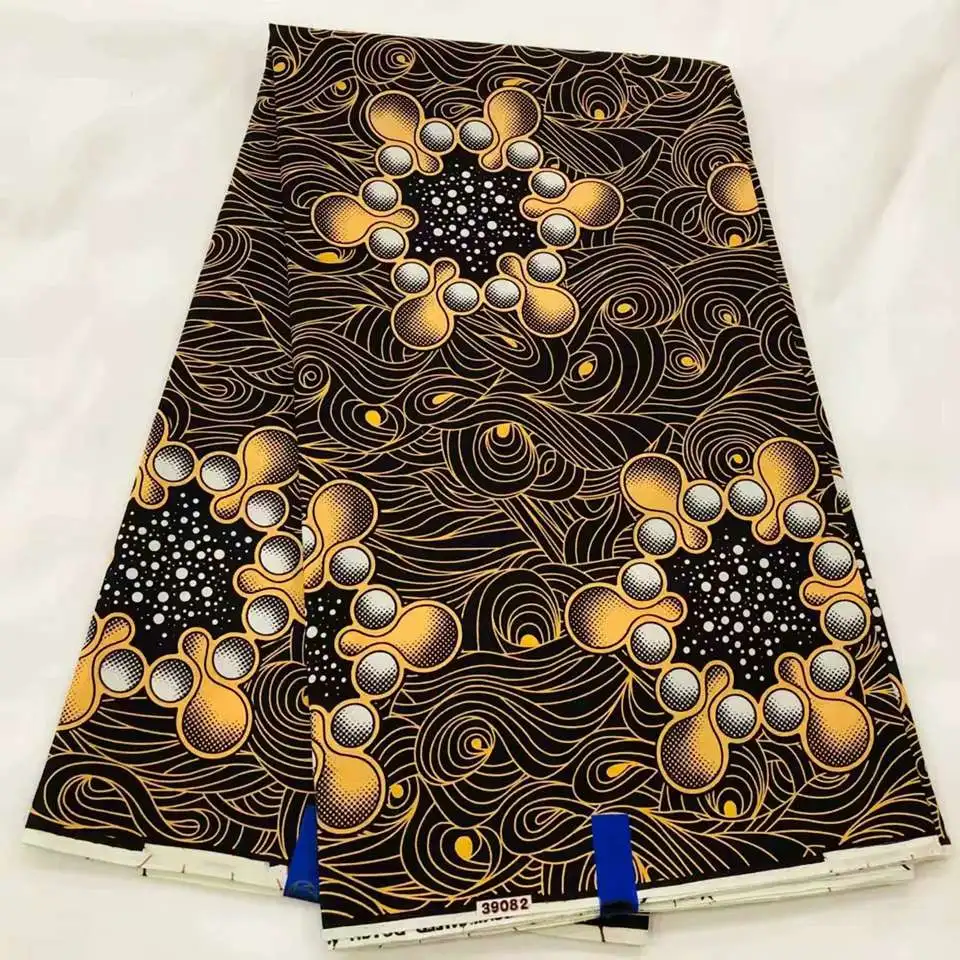 Whole African Fabrics, 100% Cotton African Wax Block Print Fabric Retro ...
