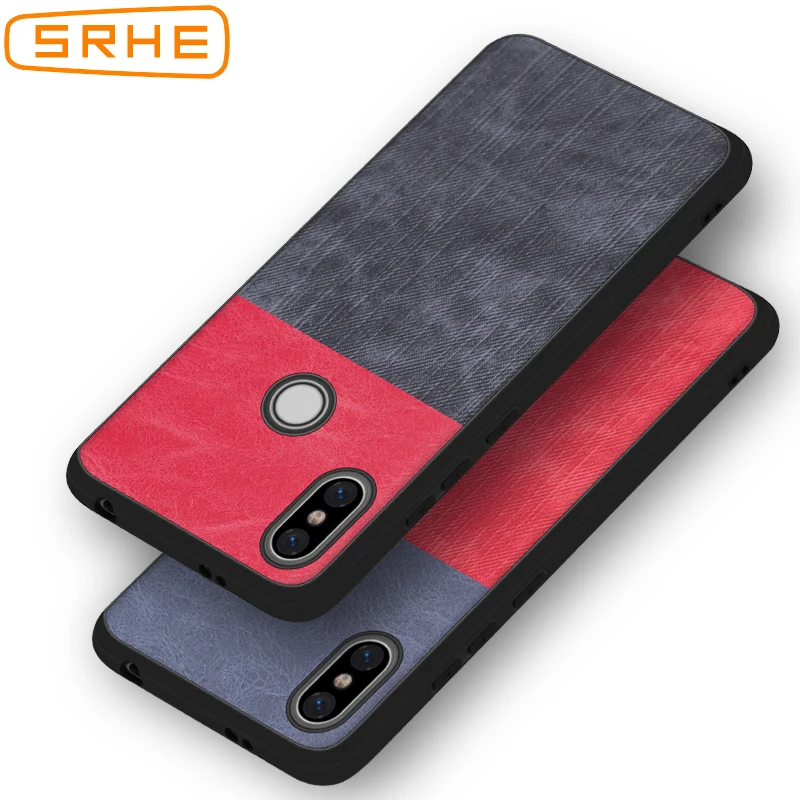 SRHE For Xiaomi Mi Max 3 Case Cover PU Leather and Denim Soft Silicone ...
