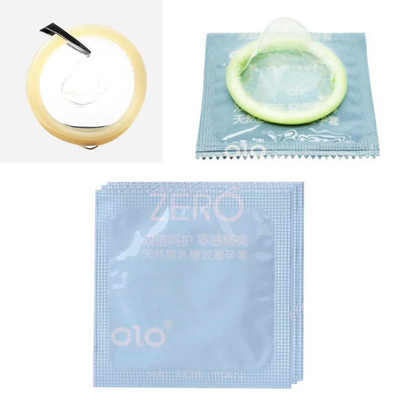 3pcs Olo Zero Ultra Thin Hyaluronic Acid Latex Condoms For Men Adult