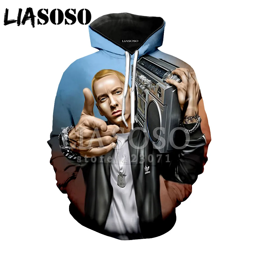 Liasoso Eminem Hoodie Music Rap God Men Women Hoodie 3d Print Rapper ...