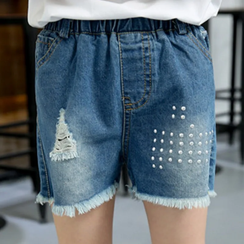 Filles Short En Jean Ourlet Effiloché Diamant Fille Shorts Jeans Trou ...