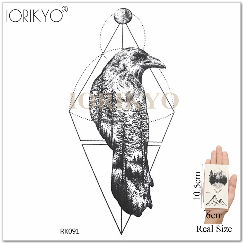 Geometric Crow Tattoo