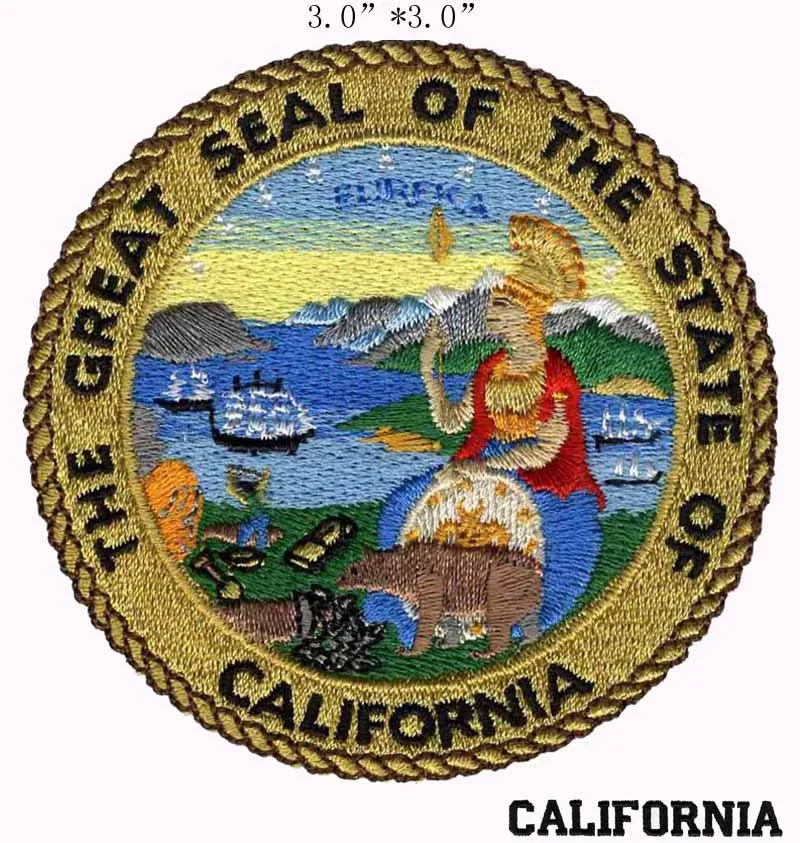 California State Seal embroidery patch 3" wide shipping/ Landscape ...