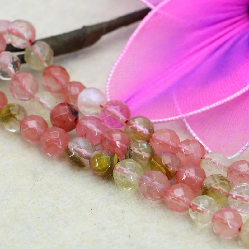 8mm Faceted Pink Multicolor Watermelon Tourmaline Loose Beads 15inches ...