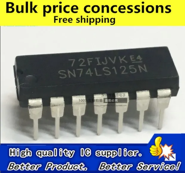 Envío gratis 10 piezas/50 piezas/100 piezas HD74LS125AP SN74LS125N 74LS125 DIP 14 nuevo IC ...