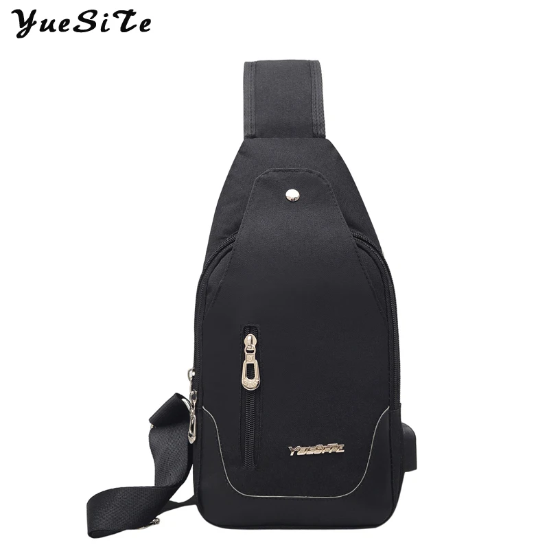 YUESITE 2018 New Men Chest Bags USB Design Sling Shoulder Bags Casual ...