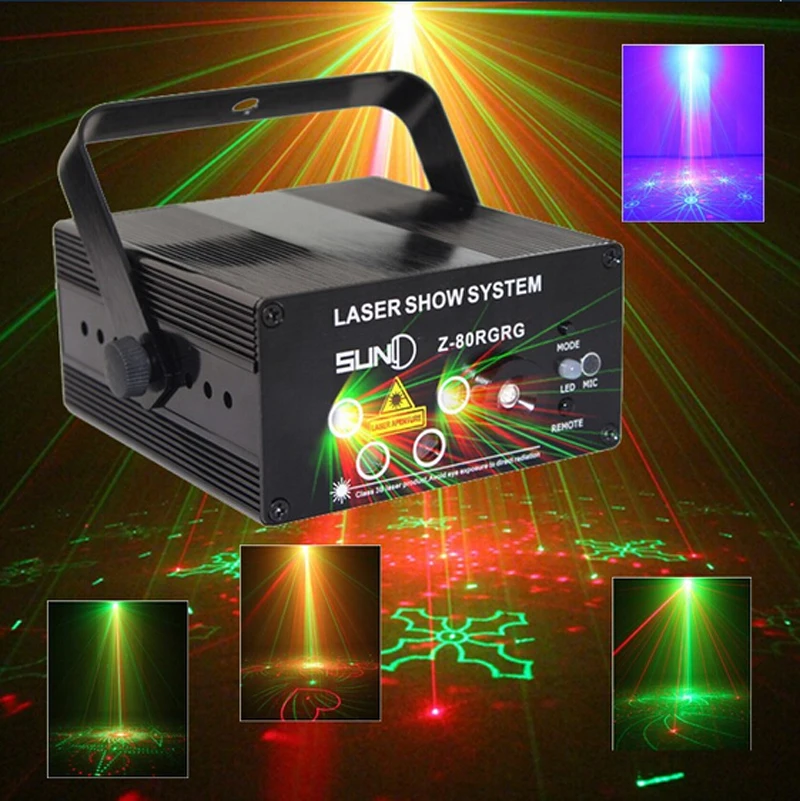 LED Laser Stage Lighting 5 Lens 80 Patterns RG Mini Led Laser Projector ...