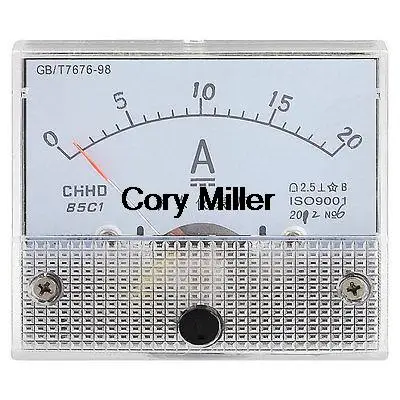 Screw Mounted DC 0 20A Current Testing Analog Ampere Panel Meter|meter ...