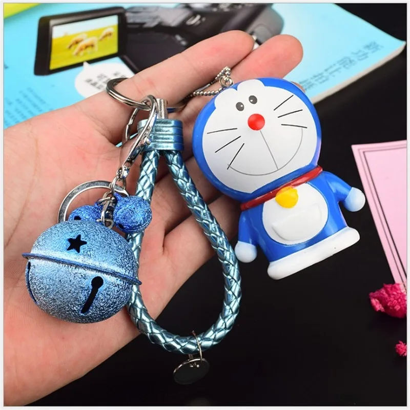 Doraemon Anime Doll Keyring With Bell & Strap - KawaiiMerch.com