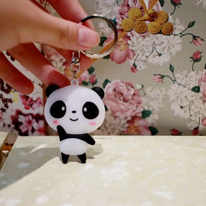 Discount Cute Cartoon Panda Keychain Keyring Bag Pendant Silicone ...