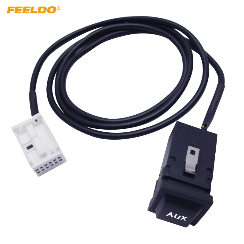 FEELDO Car Audio AUX Cable Plug With Switch For VW Golf GTI Jetta MK6 ...