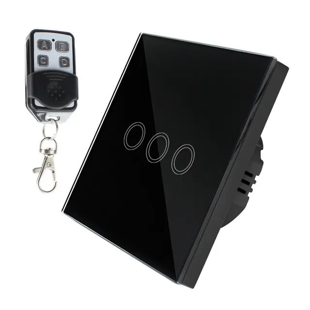 220V EU Standard LED Light Touch Switch with Remote Control 1/2/3 Gang ...