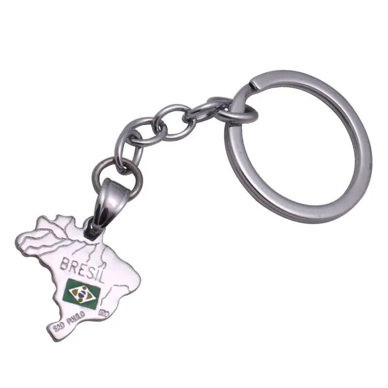 zkd Brazil map Brazil national flag key chain & key ring|Key Chains ...