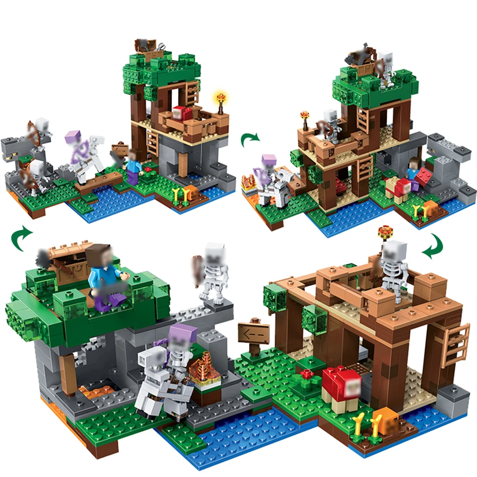 462PCS Mine World Skeleton Assault Village Building Blocks Compatible ...