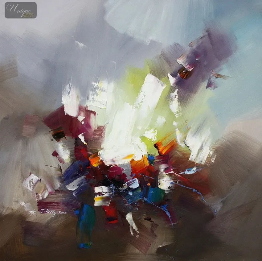 ABSTRACT ART SAILING REGATTA 32X32 " ORIGINAL OIL PAINTING ON CANVAS ...