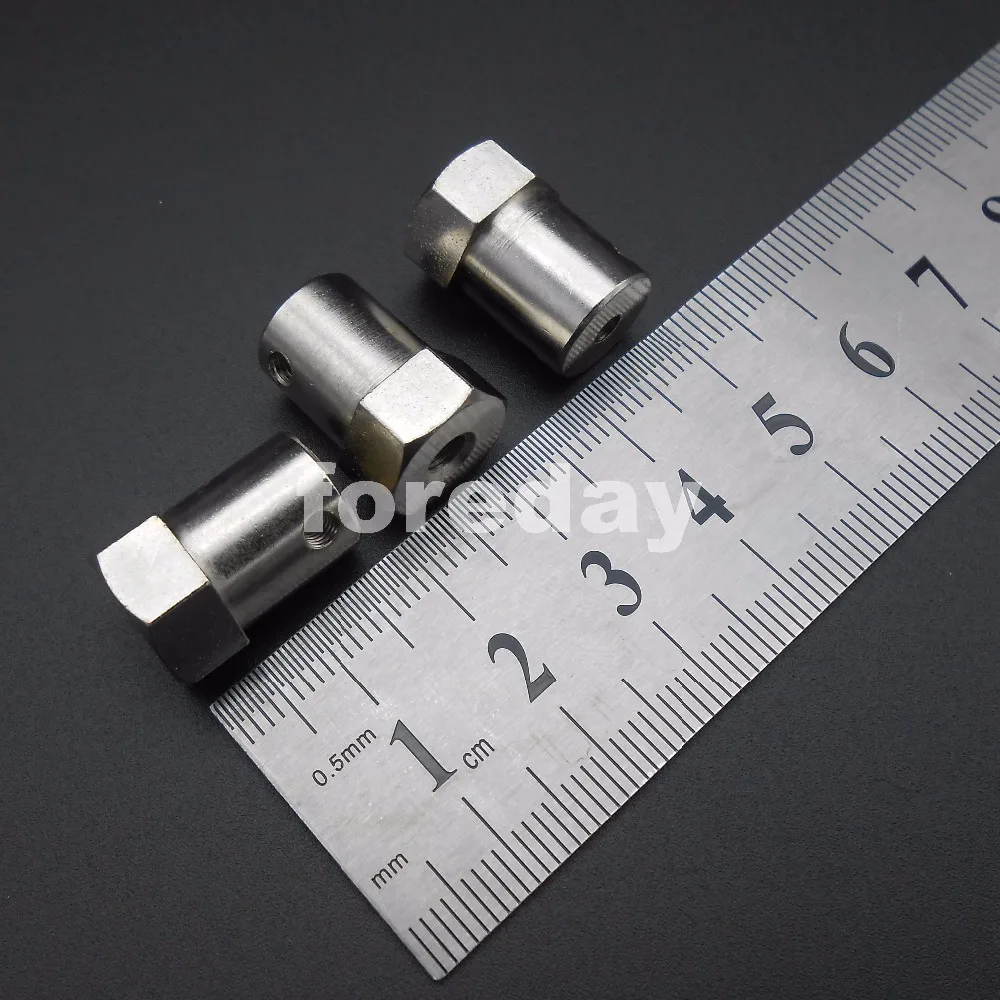 10PCS M3 Iron electroplating Wheel Shaft Motor Hexagonal HEX Coupling ...