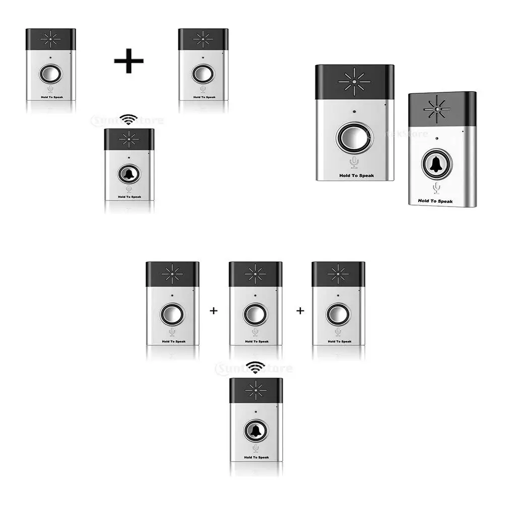 Intercom Voice Transmitter Doorbell 1 Transmitter + 1/2/3 Receiver 200m ...