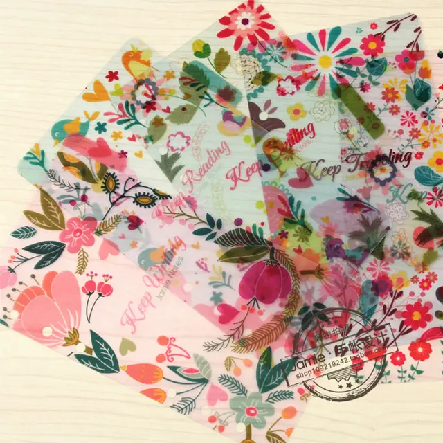 A5 A6 A7 Spiral Notebook Loose Leaf Transparent PP Separator Pages ...