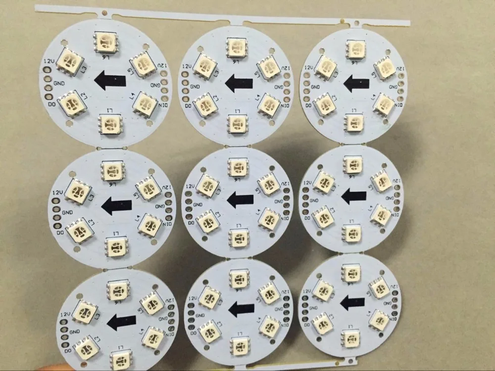 Addressable pixel PCBA DC12V WS2811 5050,6pcs 5050 SMD RGB LED;size ...