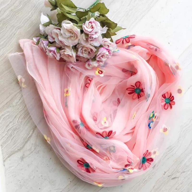 2017 spring and summer 180*130cm 3D flower chiffon silk scarves with a ...
