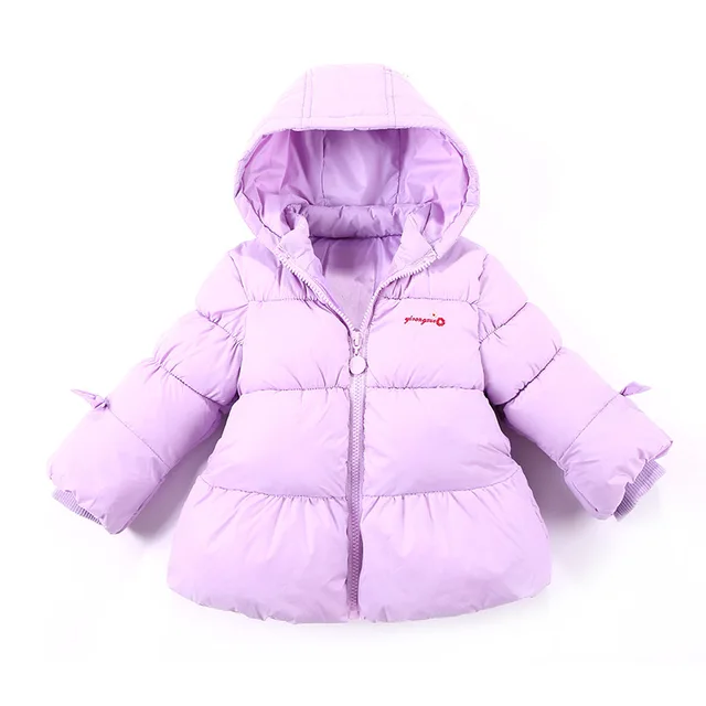 Children coat girl outerwear jacket pink purple khaki colour kid warm ...