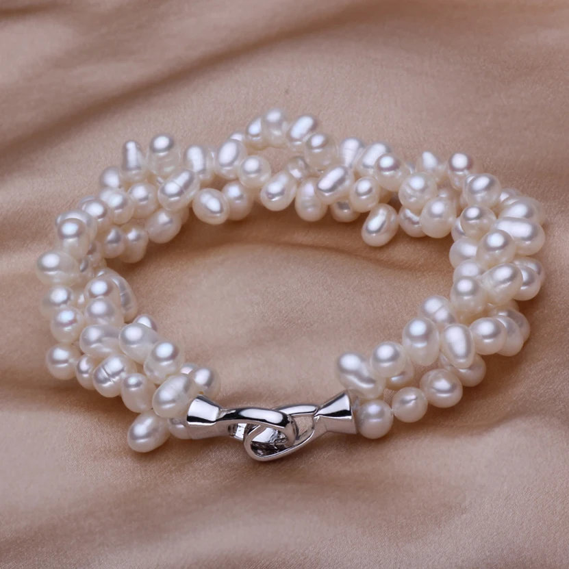 Natural Freshwater Pearl Bracelet Multi Layer women gift bracelet-in ...