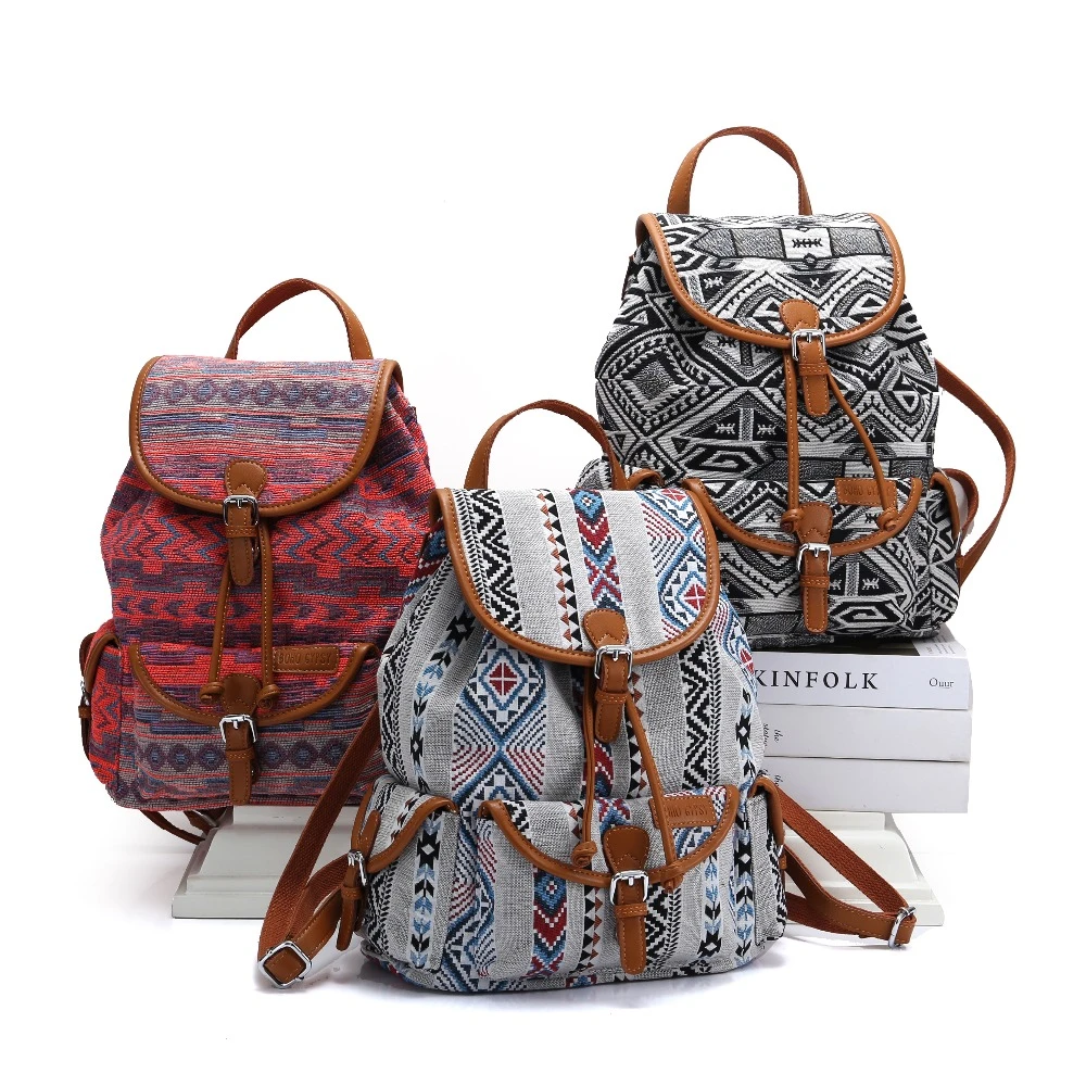 Boho Gypsy Backpack Women Bohemian Mochila De Mujer Travel Backpack Ethnic Hippie Mummy Diaper ...