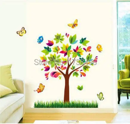 wall decal cartoon tree wall sticker child role of children's diy ...