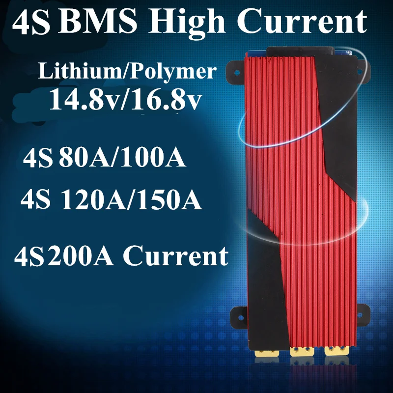 Bms 12v Lithium 4s 14.8v 80a 100a 120a 150a 200a Discharge Battery Pack ...