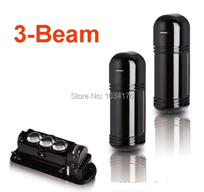 Three Beam PIR Active Photoelectric Detector, wired 3 beams alarm for ...