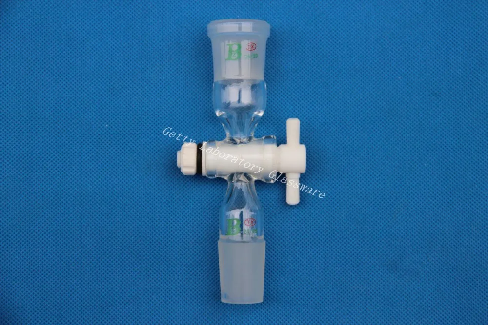 Flow Control Borosilicate Lab Glass Adapter 24/29, 2mm PTFE stopcock ...