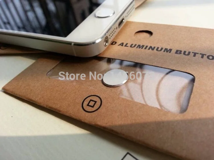 2pcs Premium Touch ID white color gold edge Metal Aluminum Home Button ...