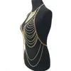 Elegant Metal Long Tassel Body Chain , Harness Slave Necklace , Beach ...