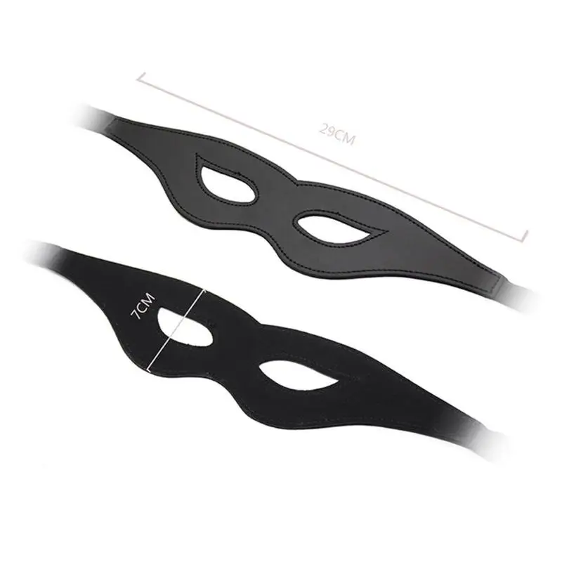 Women PU Face Sexy Goggles Ribbon Eye Mask Black Blindfold Mask Party ...