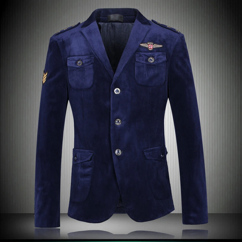 2015 New Autumn Fashion men clothing male suit jacket Soldier general ...