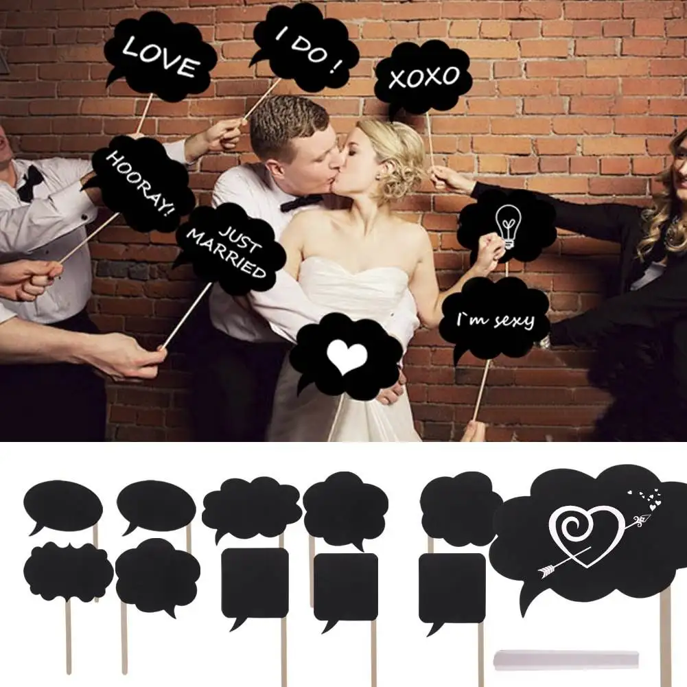 10PCS/Set DIY Black Paper Board+Chalk Photo Booth Props Photo Booth ...