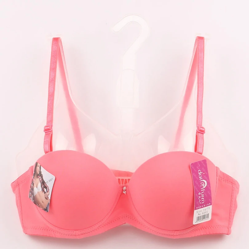 Women Double Push Up Bras Half Cup 1 2 Cup Sexy Underwire Beading