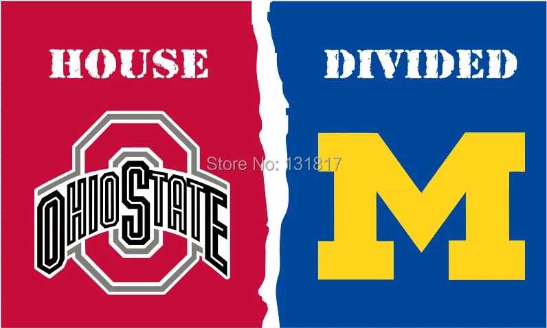 Ohio State Buckeyes Michigan Wolverines House Divided Flag 3ft x 5ft ...